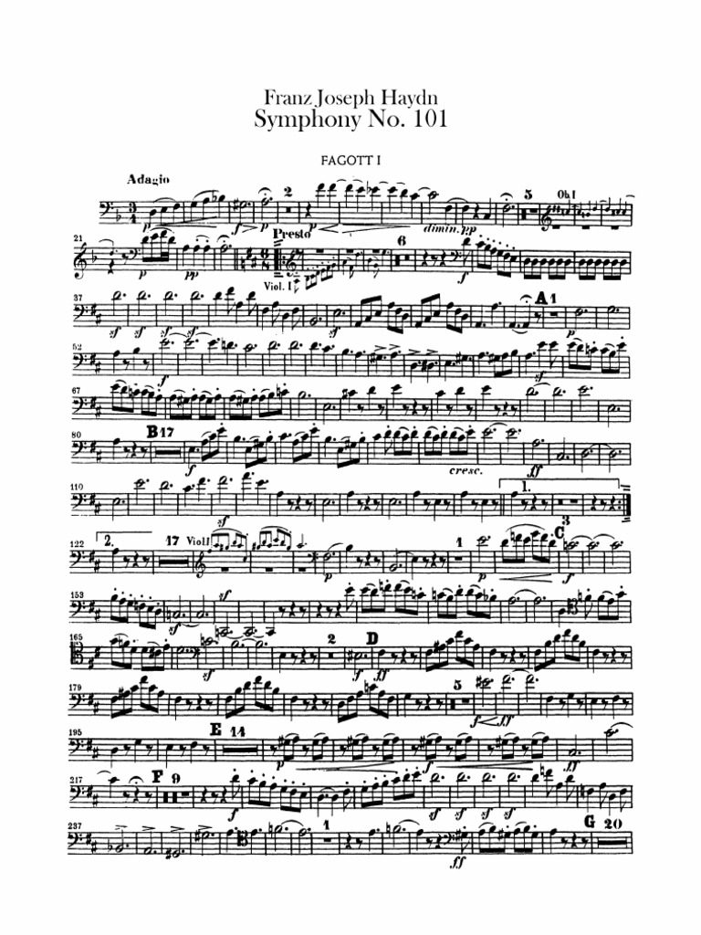 IMSLP52262 PMLP07581 Haydn Sym101.Bassoon | PDF