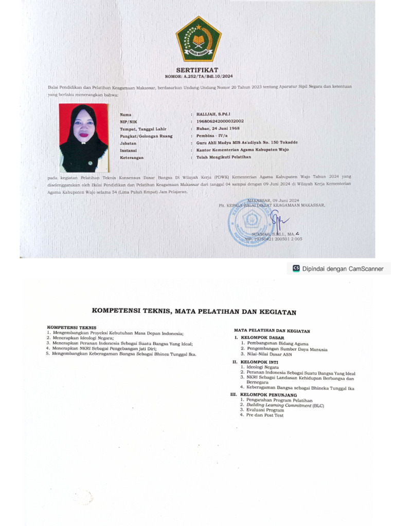Sertipikat Halijah | PDF
