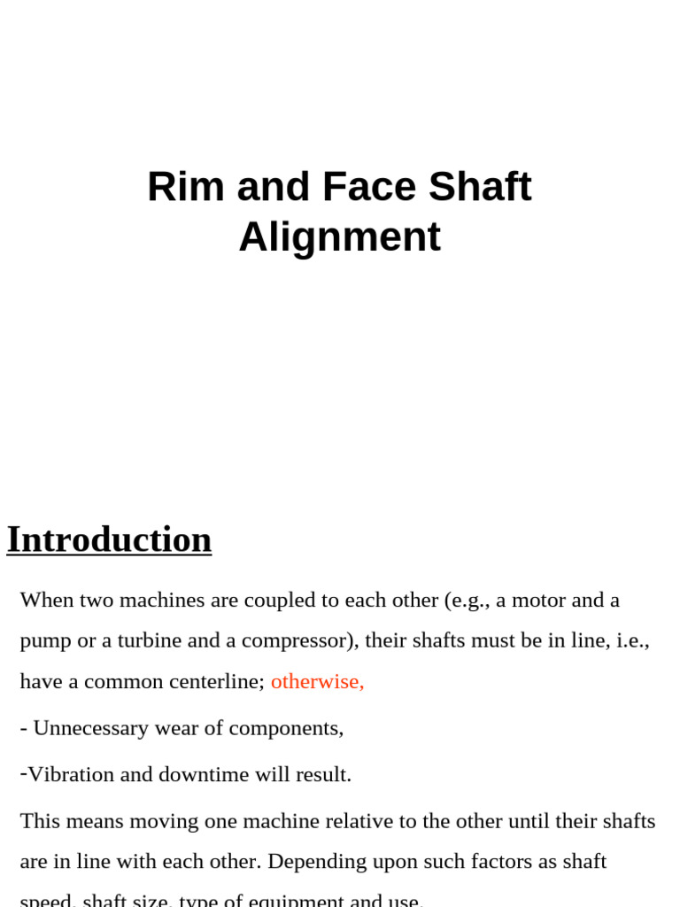 Rim and Face Shaft Alignment | PDF | Screw | Pipe (Fluid Conveyance)