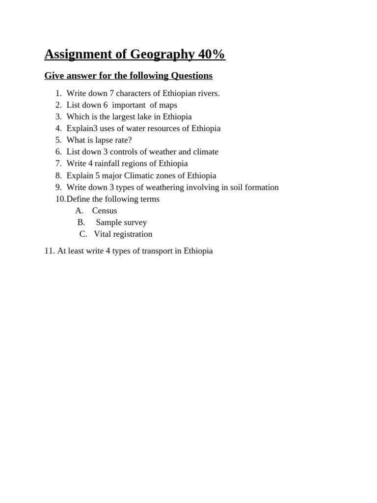 Geography Assignment | PDF