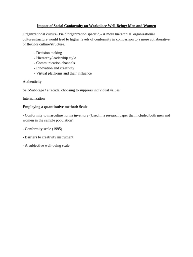 Social Conformity in Workplace Culture | PDF | Organizational Culture ...