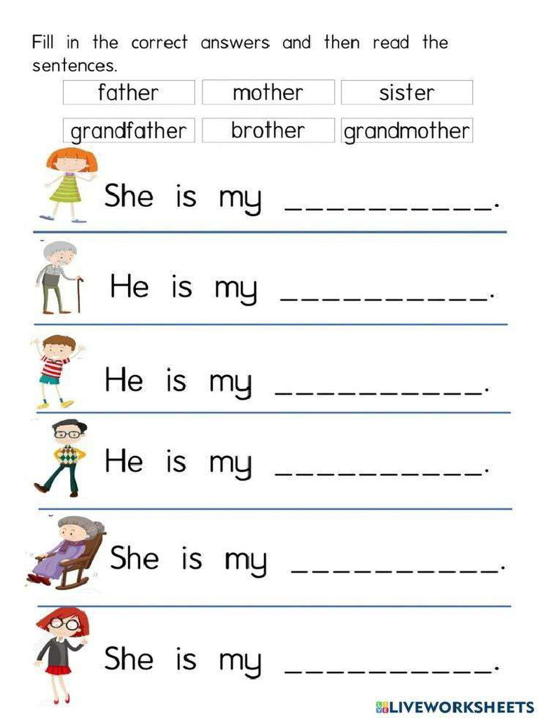 Family Member Worksheet 2 | PDF