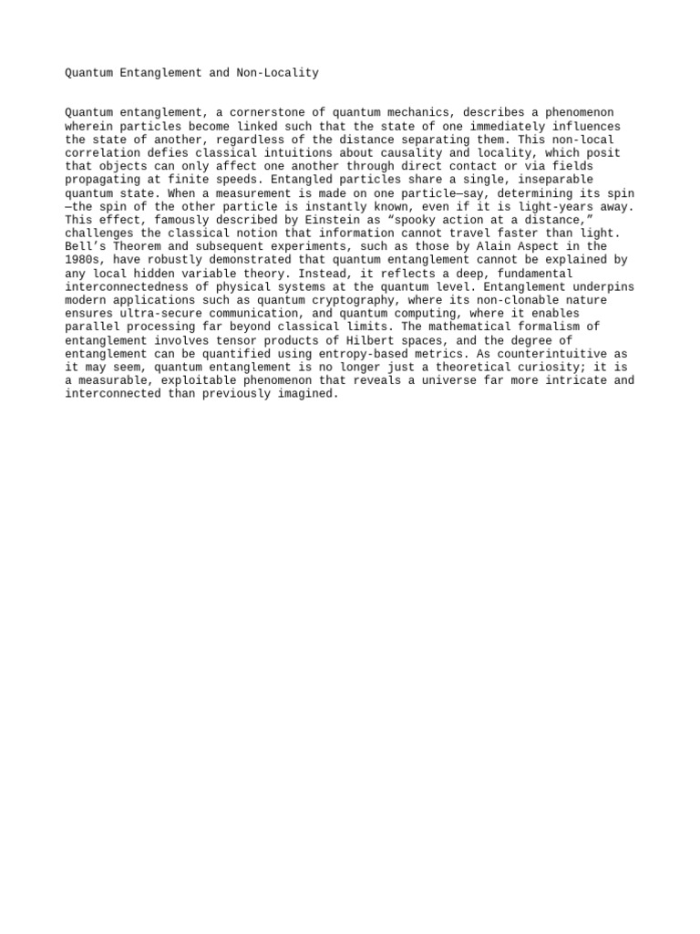 Understanding Quantum Entanglement | PDF