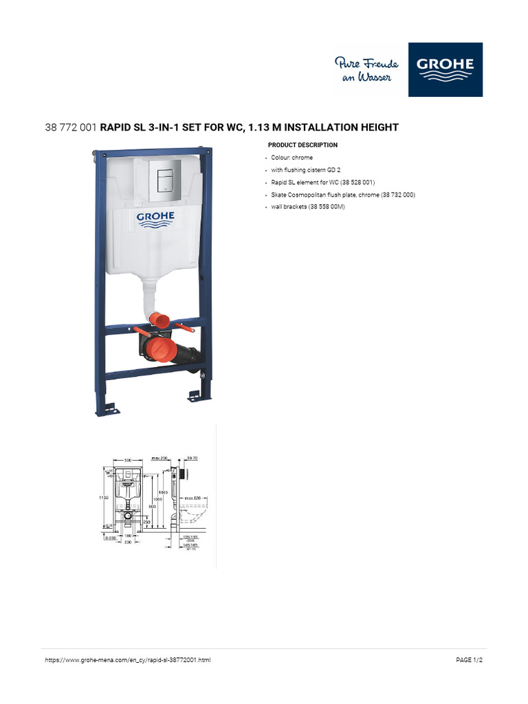 Grohe 38772001 Flush Tank Overview | PDF | Equipment | Mechanical ...
