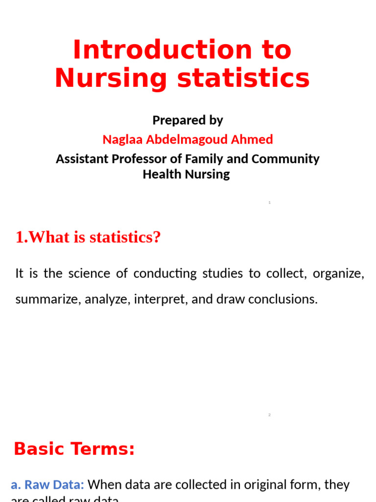 Introduction To Nursing Statistics1 | PDF | Standard Deviation | Statistics