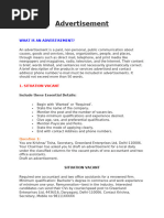 Class 12 Advertisement Writing Guide | PDF | Advertising