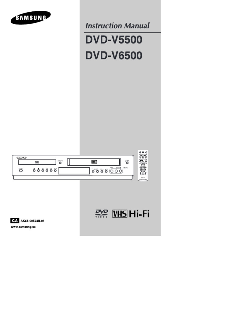 Manual Samsung Vhs To DVD V-5500 | PDF