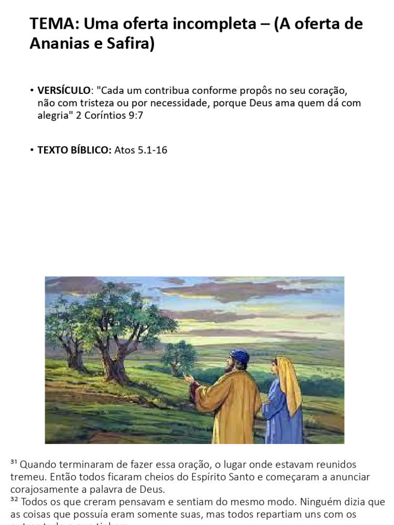 Ananias e Safira | PDF