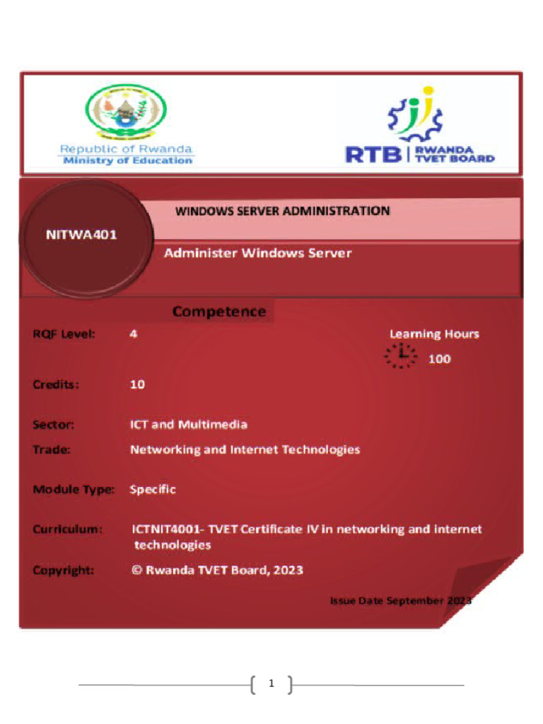 L4NIT - Window Server Administration | PDF | Active Directory | Ip Address