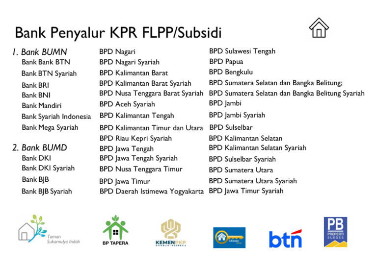 Bank Penyalur KPR FLPP - Backup | PDF