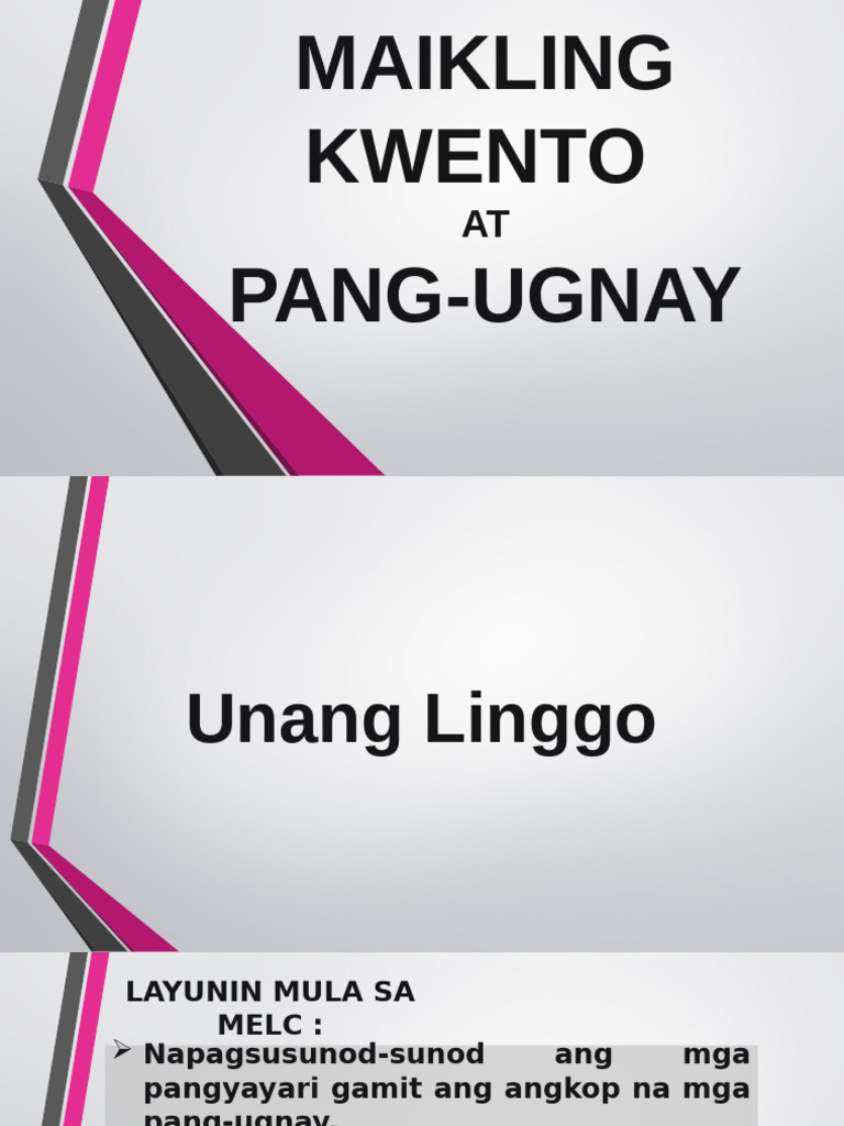 Week 1 Maikling Kwento Ang Ama at Pang Ugnay 3 | PDF