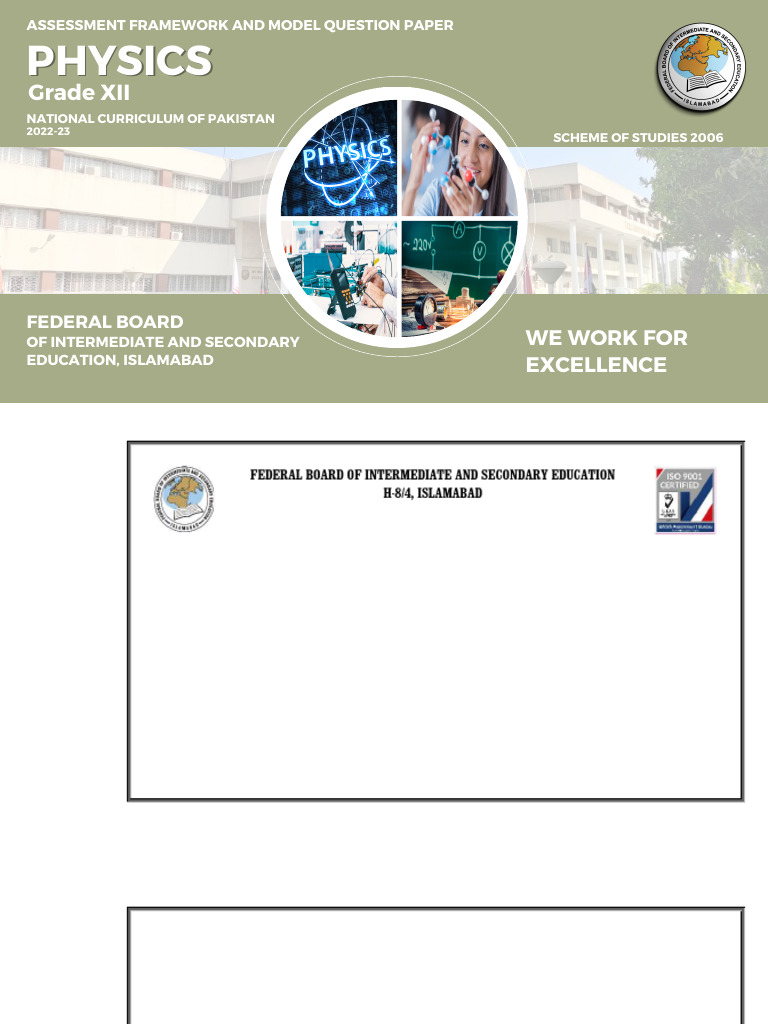 Final Assessment Framework + Model Question Paper Physics HSSC-II | PDF | Educational Assessment ...