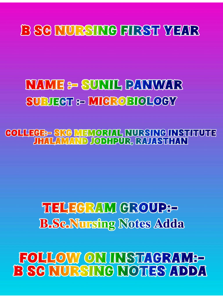 Microbiology Handwritten Notes by Sunil Panwar | PDF