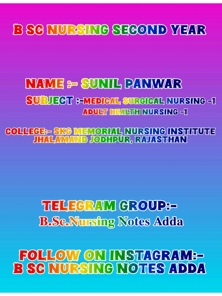 Medical Surgical Nursing AHN Handwriting Notes by Sunil Panwar | PDF