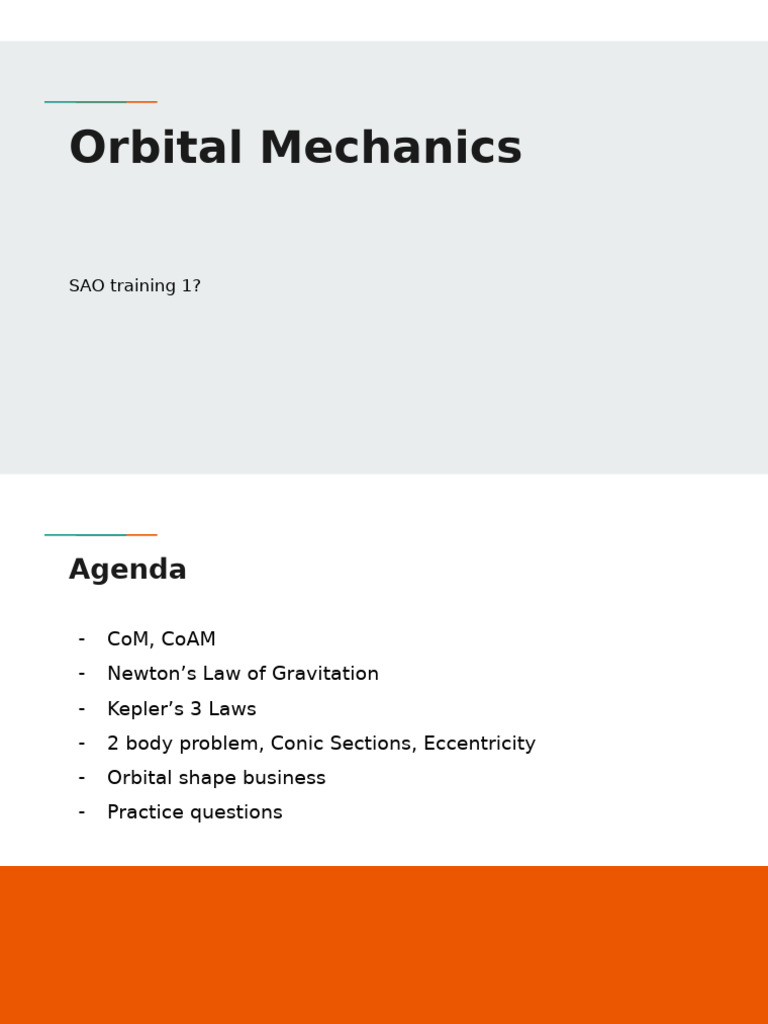 Orbital Mech Introduction | PDF | Orbit | Mass