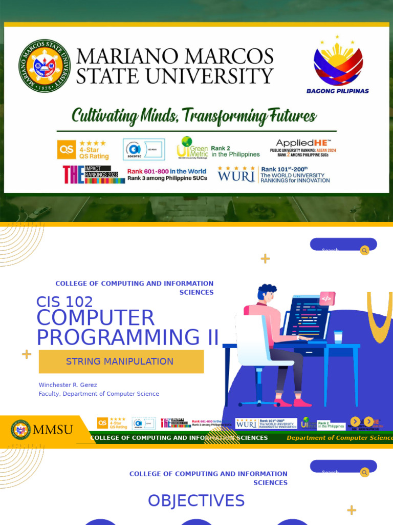 Lecture 2 String Manipulation | PDF | String (Computer Science) | C++