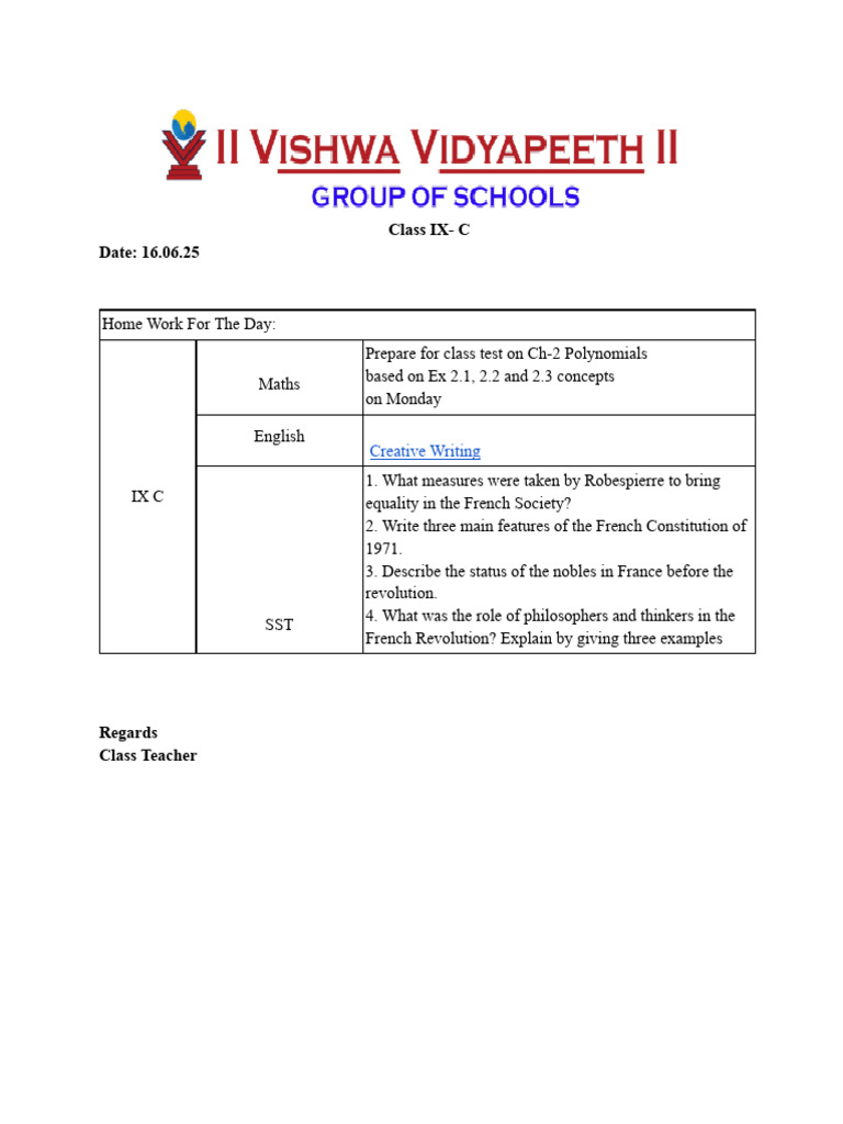Class IX Homework: Maths & SST Tasks | PDF