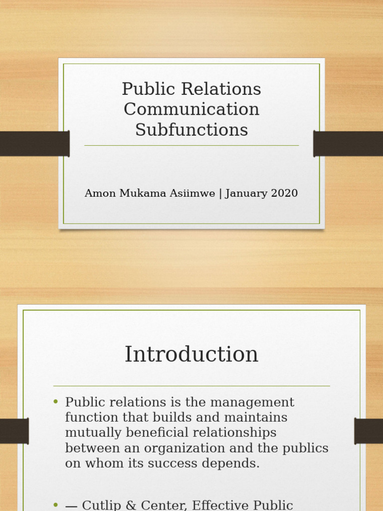 PR Communication Subfunctions Presentation | PDF | Persuasion | Propaganda