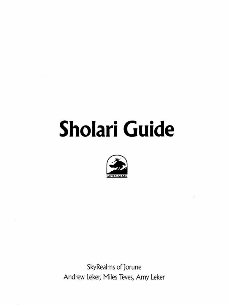 Skyrealms of Jorune SholariGuide | PDF