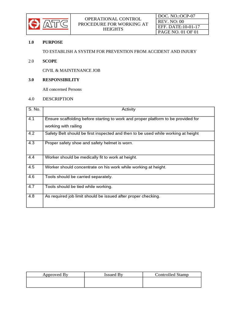 Ocp-07 Working at Height 26.04.2017 | PDF