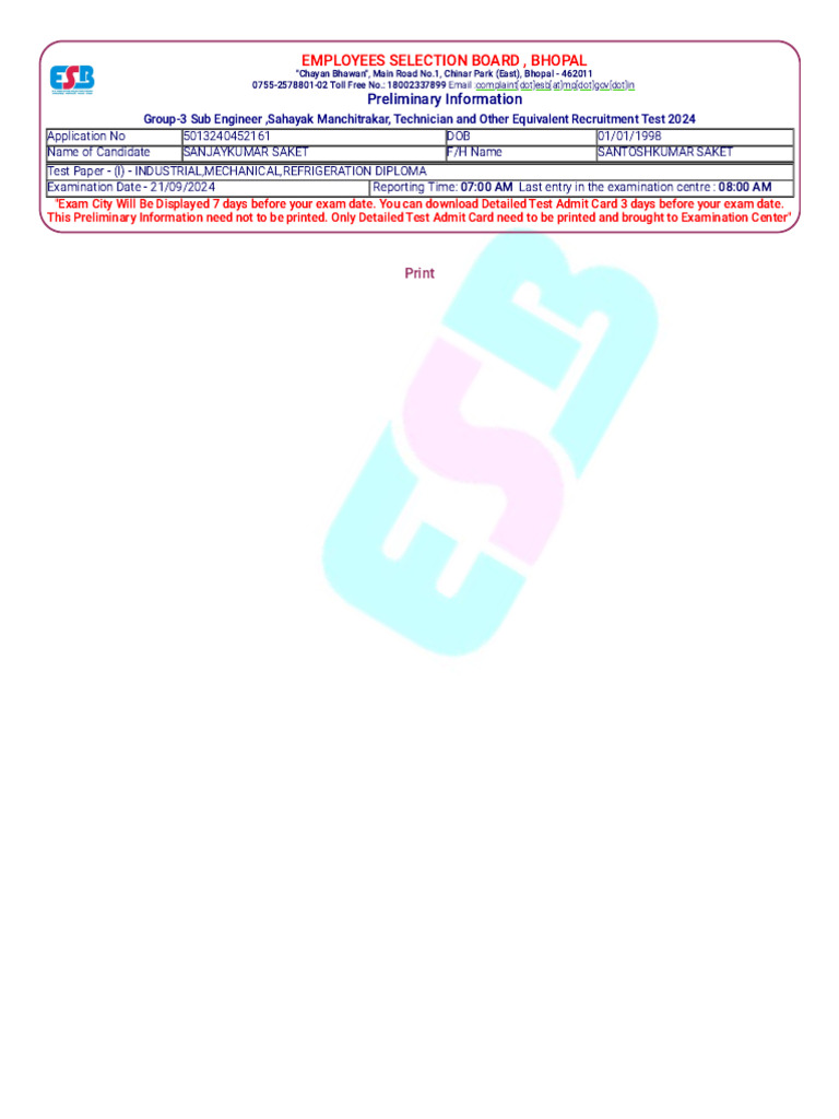 Employees Selection Board | PDF