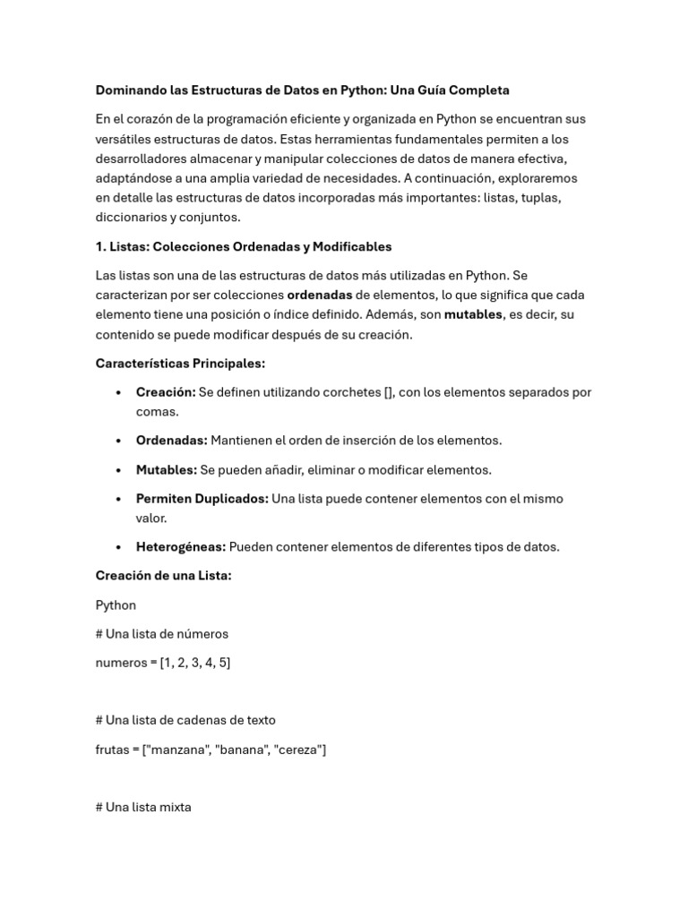 Dominando Las Estructuras de Datos en Python | PDF | Python (lenguaje de programación ...