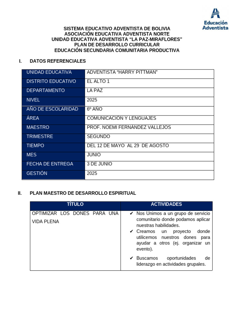 PDC 6to de SEC - JUNIOdocx | PDF | Ortografía | Comprensión lectora