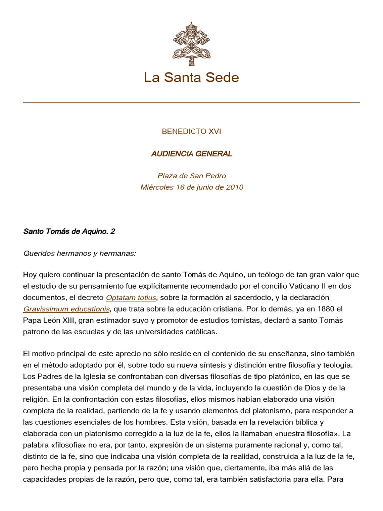 Santo Tomás de Aquino | PDF | Tomás de Aquino | Gracia divina