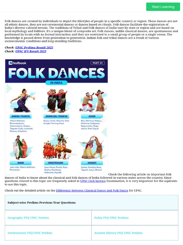 List of Major Folk Dances of India (State-Wise) - Dance Form of India ...