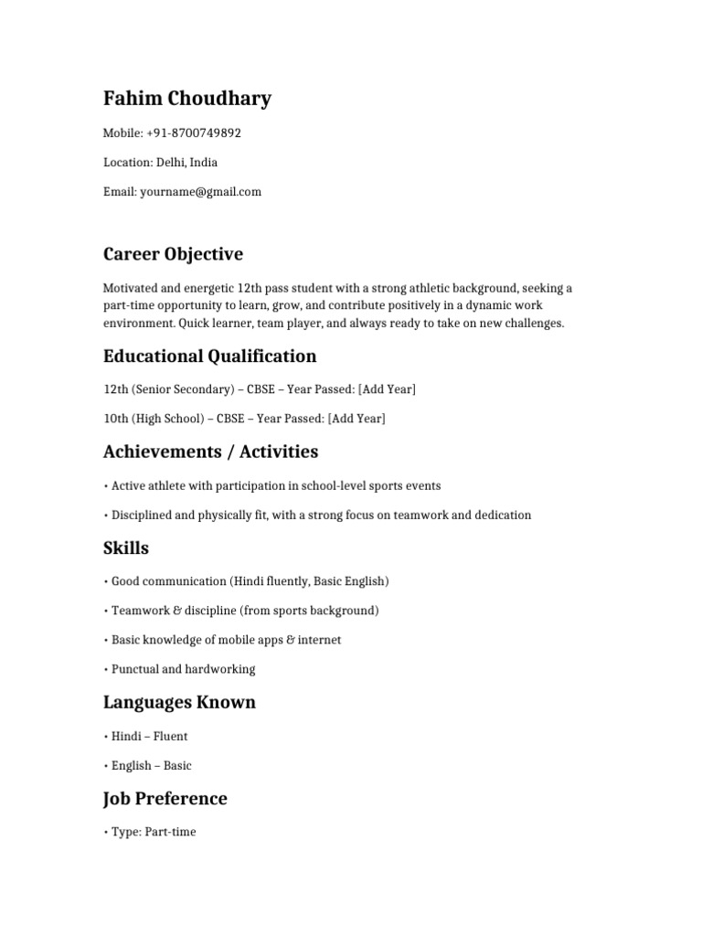 Fahim Choudhary Resume | PDF