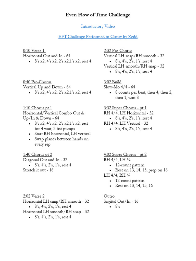 Even Flow of Time Dance Challenge Guide | PDF