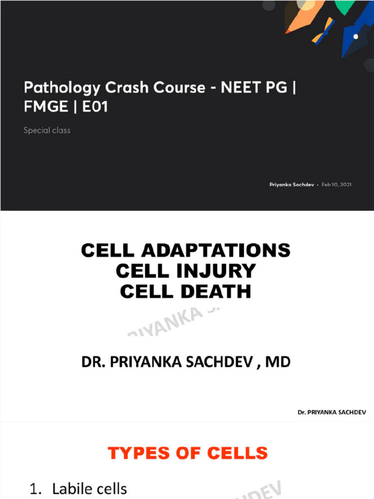 Pathology Crash Course NEET PG FMGE E01 No Anno | PDF