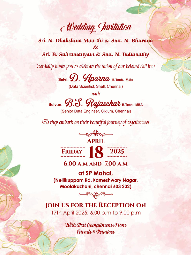 Aparna Wedding Invite | PDF