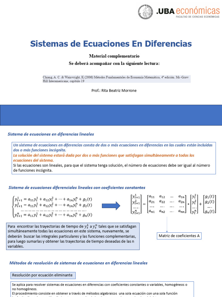 Complemento Clase Sistemas de EED | PDF | Ecuaciones | Matriz (Matemáticas)