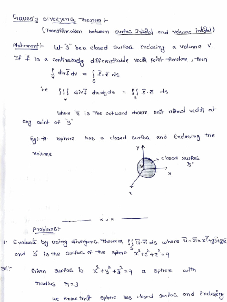 Gauss Divergence Theorem Pdf