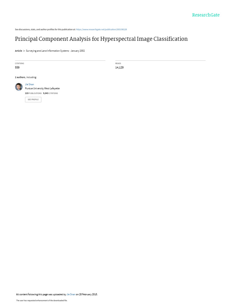 Hyperspectral Image Classification Analysis | PDF | Principal Component ...
