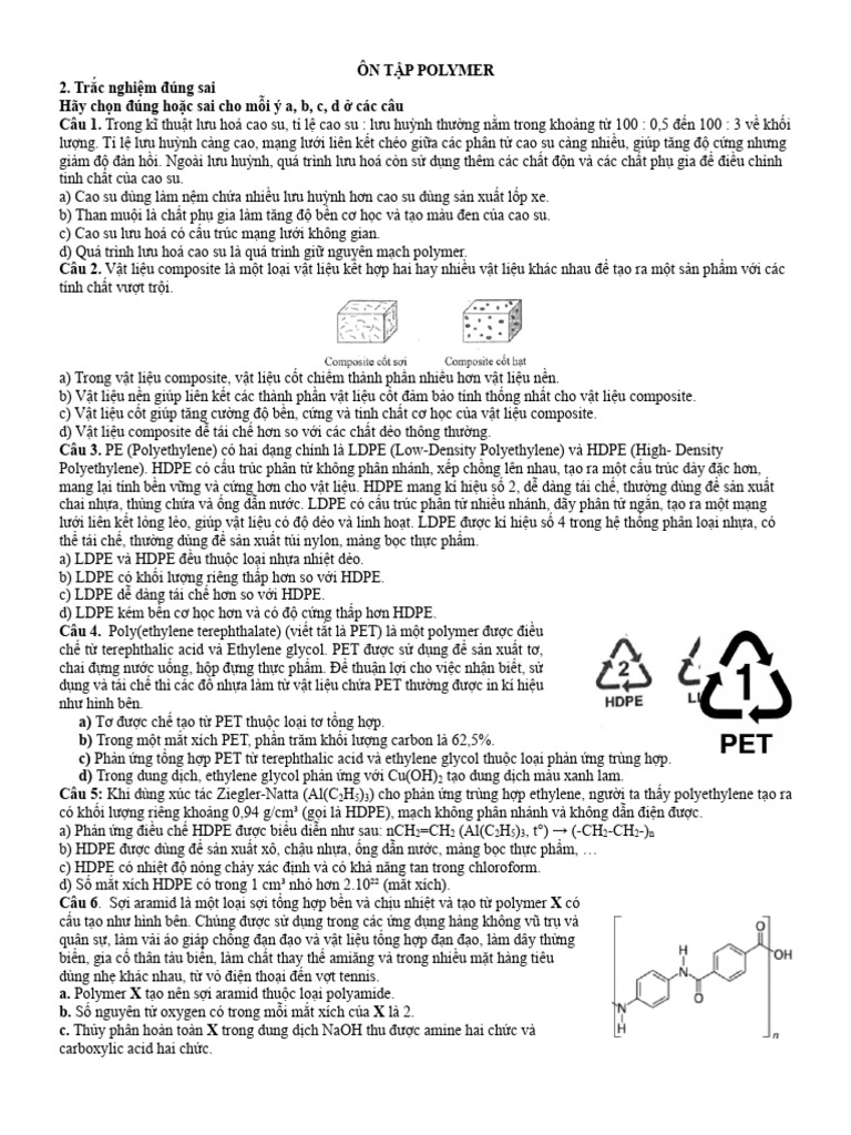 ÔN TẬP POLYMER-2-koDA | PDF