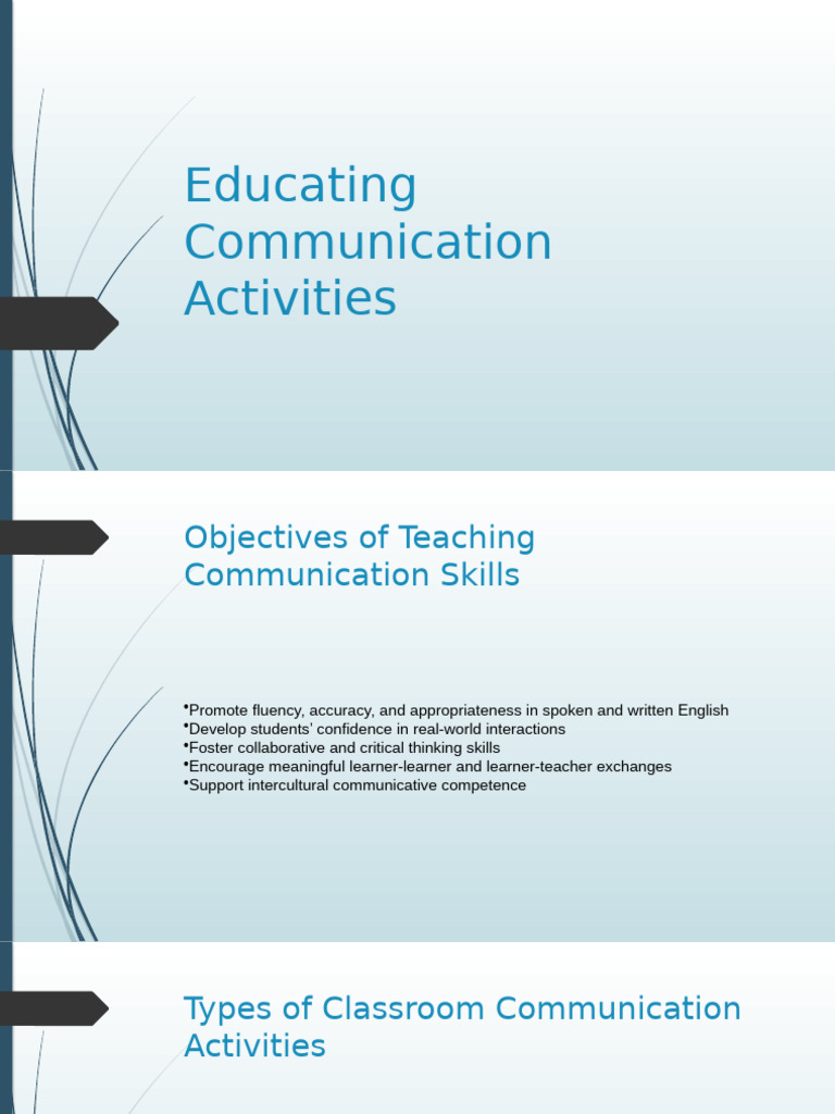 Educating Communication Activities | PDF