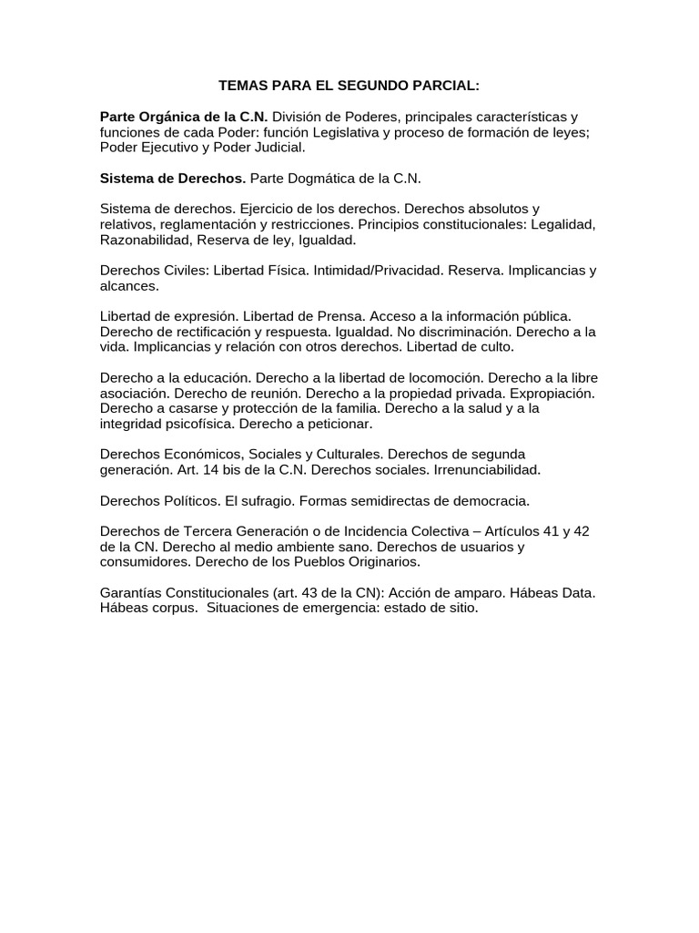 Temas para El Segundo Parcial Derecho Constitucional | PDF | Judicaturas | Derecho Constitucional