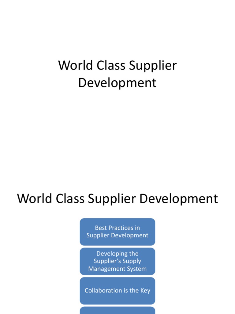 World Class Supplier Development | PDF | Supply Chain | Collaboration