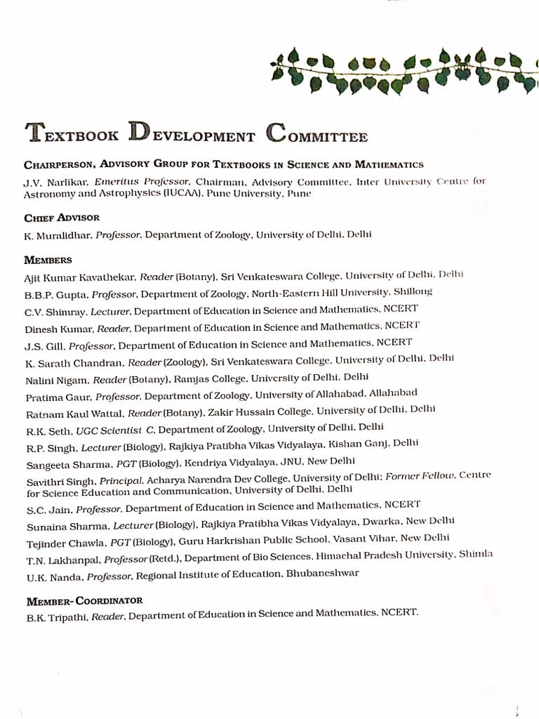 Textbook Development Commitee of NCERT | PDF