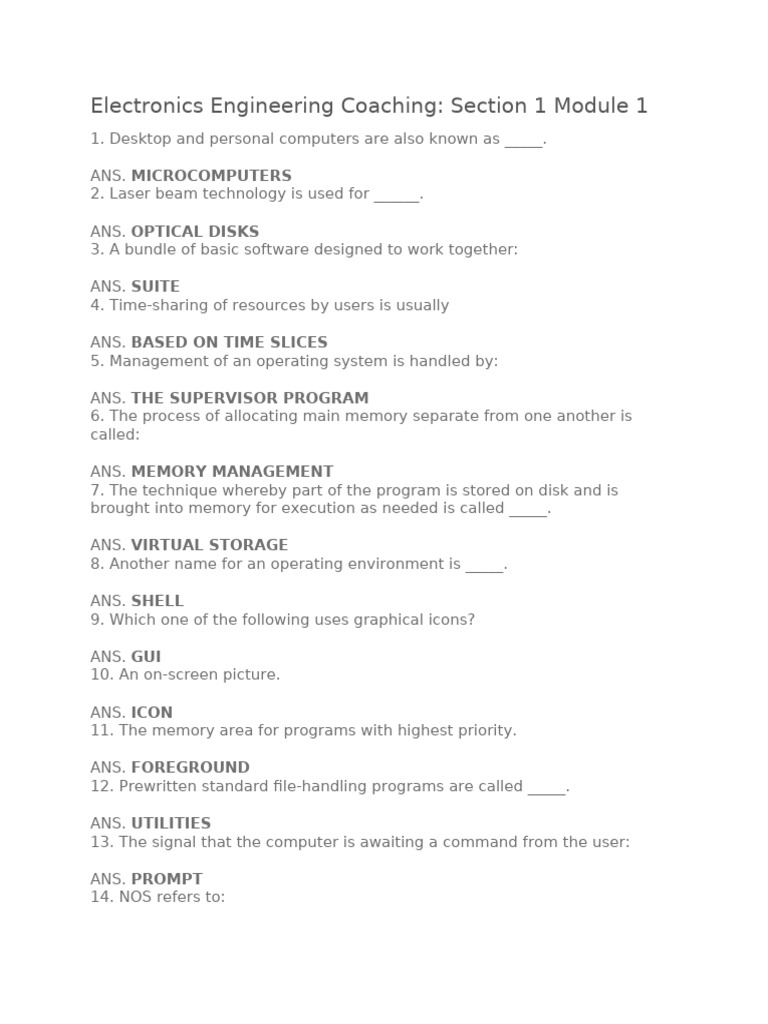 Electronics Engineering Coaching Section 1 Module 1 | PDF | Insulator (Electricity) | Operating ...
