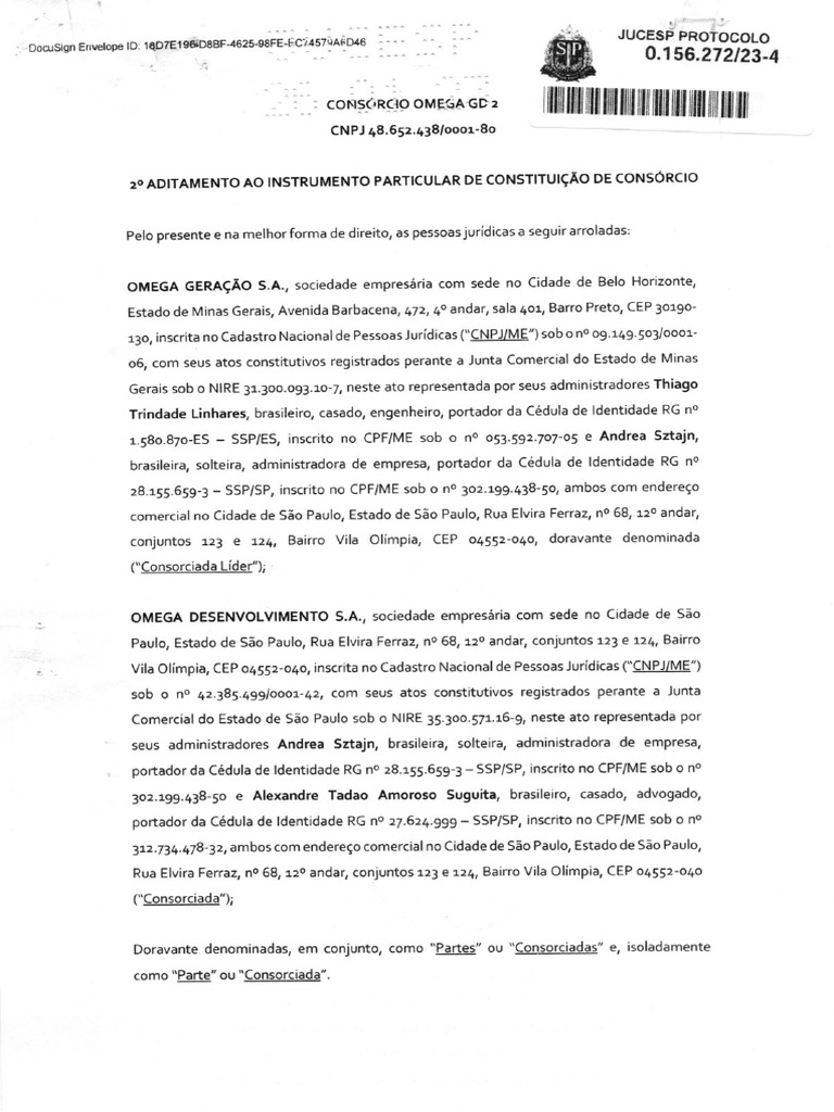 OMEGA GD 2 (SP) 2023.01.11 2º Aditivo Ao Instrumento de Consórcio ...