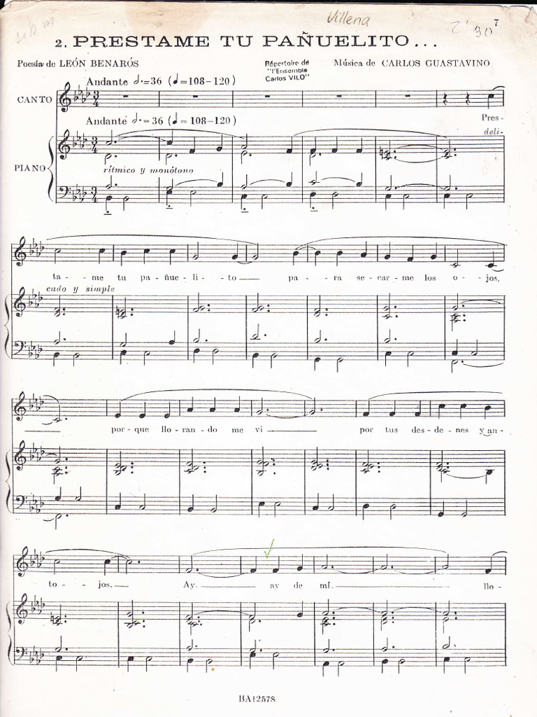3-Prestame Tu Pañuelito - Carlos Guastavino | PDF