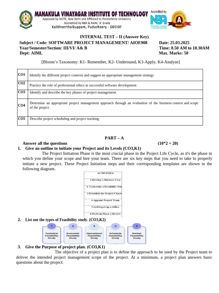 SPM Internal Test Answer Key-02 | PDF | Project Management ...