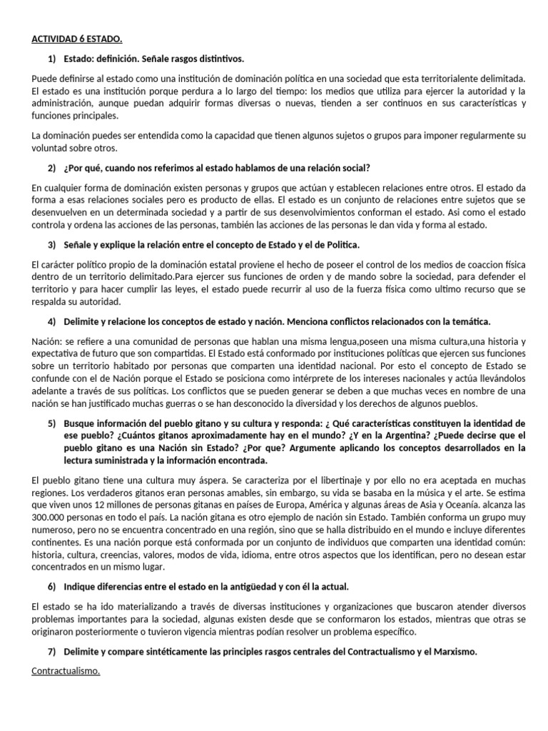 Definición y características del Estado | PDF | Estado (política) | Nación