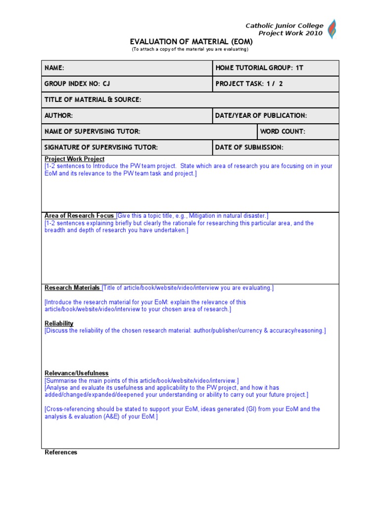 EOM Template 2010 | PDF
