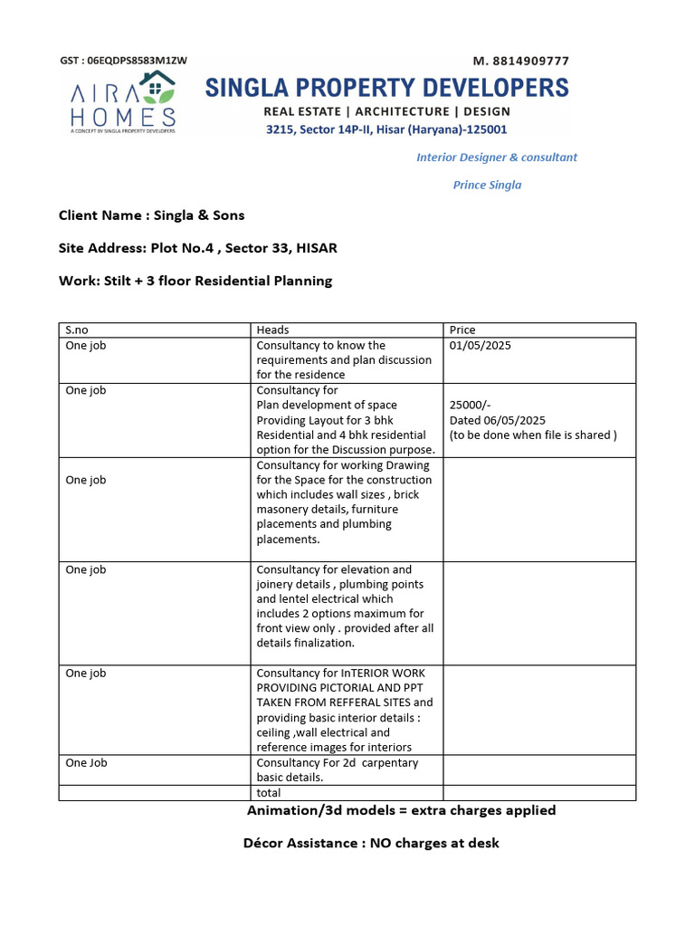 Work Chart and Quotation Brief Singla and Sons | PDF | Chess Theory | Chess