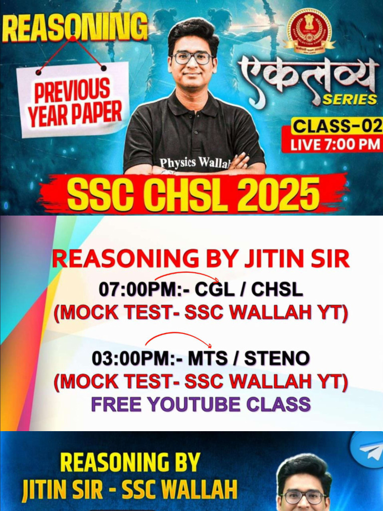 Jitin Sir Reasoning 7 PM CHSL CGL | PDF