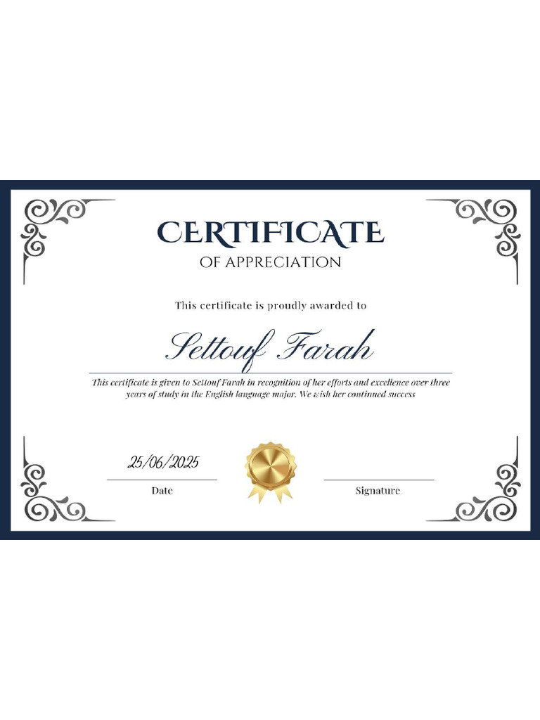 Cream Bordered Appreciation Certificate 20250624 071642 0000 | PDF